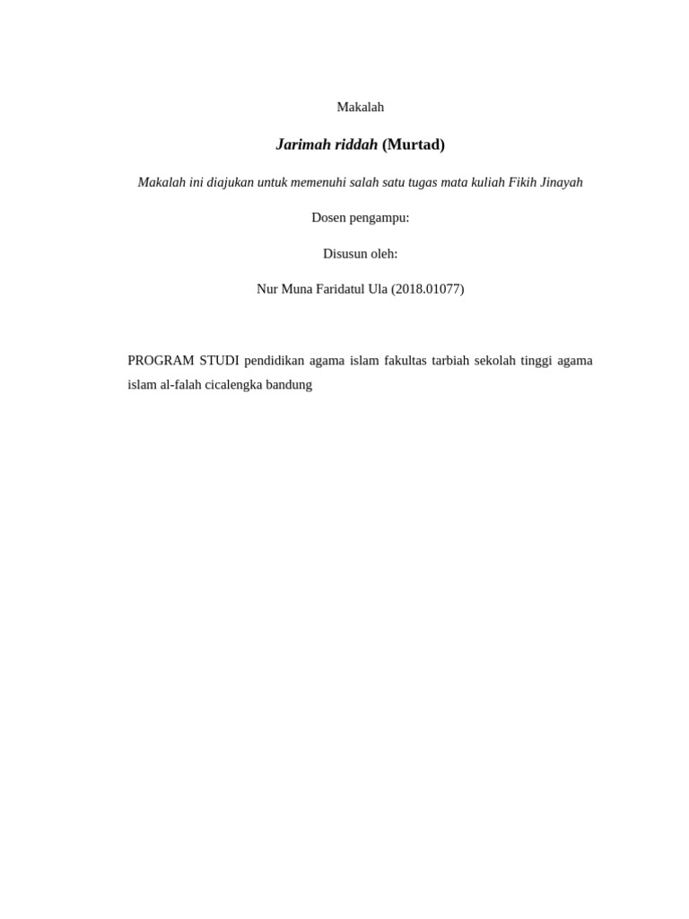 Fikih Jinayah Kel 14 - Nida Siti Fauziah | PDF