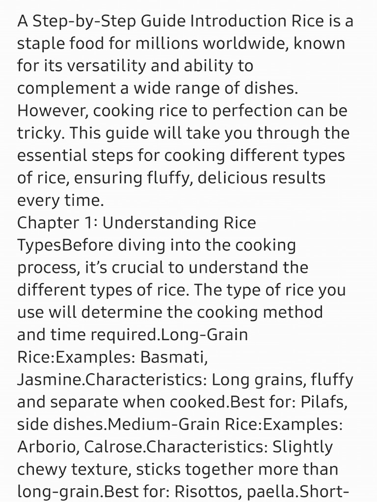 The Perfect Rice | PDF