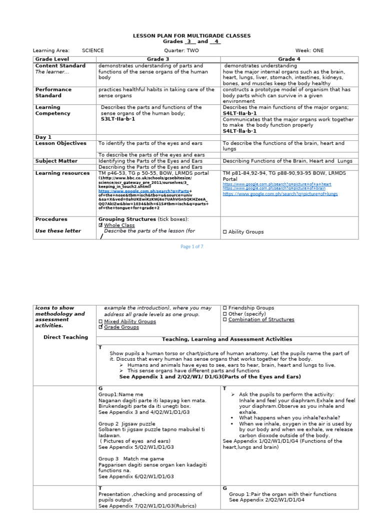 DLP in Science 3 - 4 Q2 WK 1 | PDF