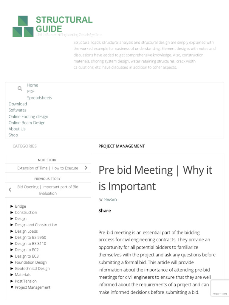 Pre Bid Meeting - Why It Is Important - Structural Guide | PDF