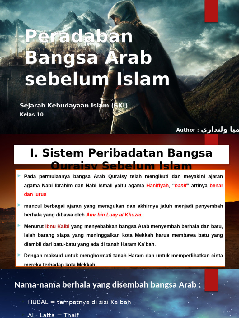 Peradaban Bangsa Arab Sebelum Islam: Sejarah Kebudayaan Islam (SKI) | PDF