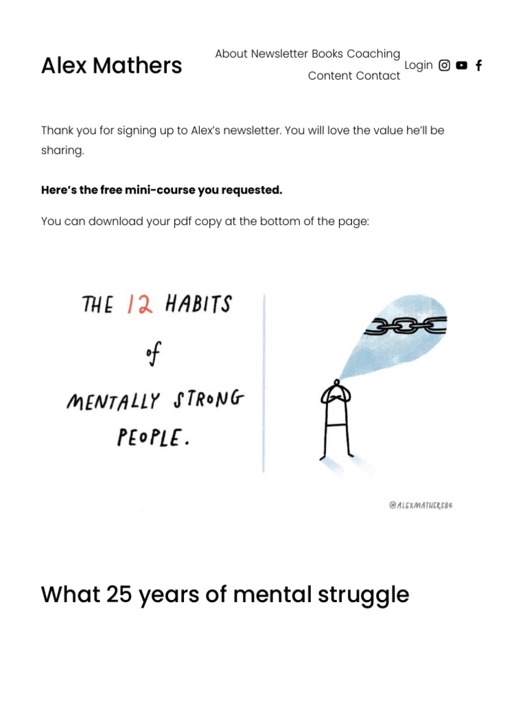 12 Habits Mentally Strong - Alex Mathers | PDF