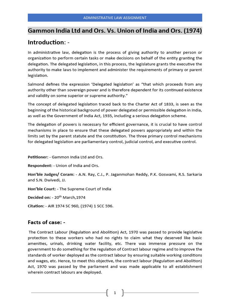 Gammon India LTD and Ors Vs UOI | PDF
