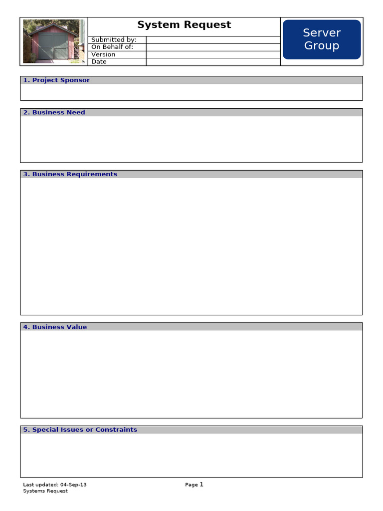 Systems Request Template | PDF