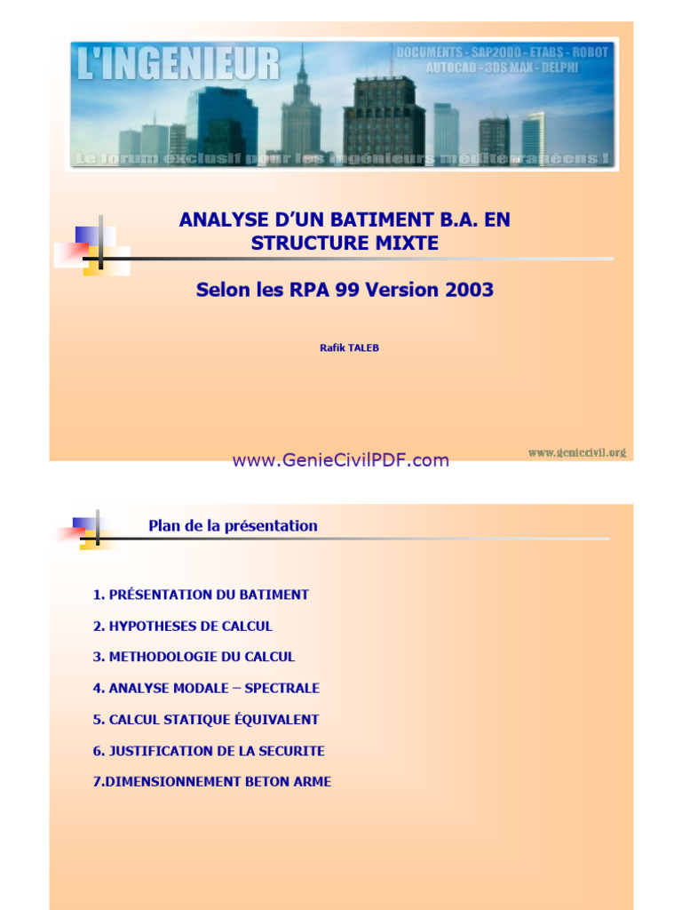 Analyse D'un Batiment B.A. en Structure Mixte | PDF