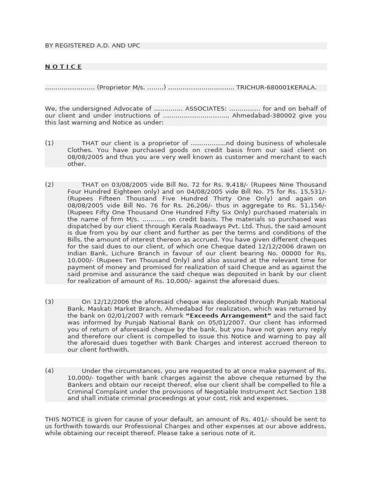 Ni Act 138 New Format | PDF