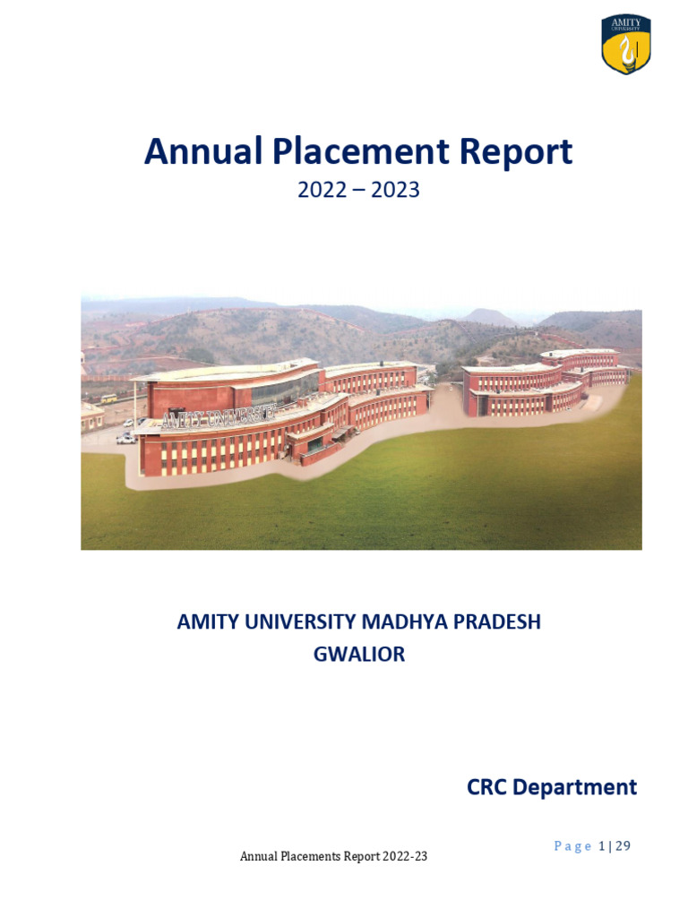 Amity Gwalior Placement Report 2022-23 | PDF