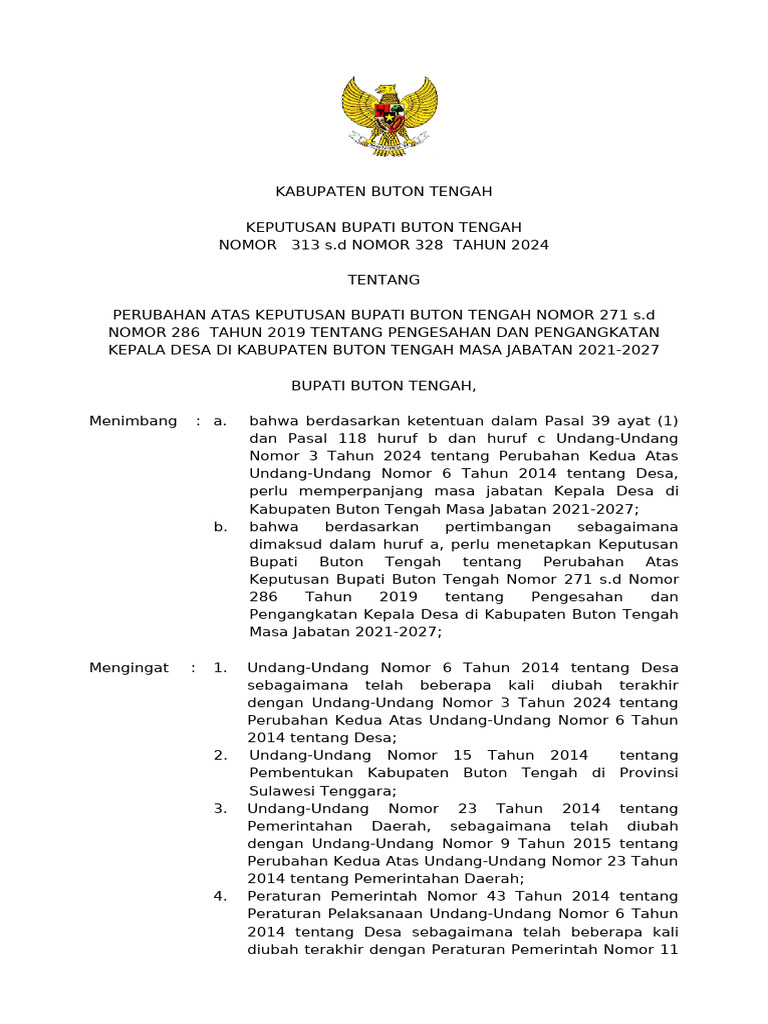 SK Kades Untuk Dibaca | PDF