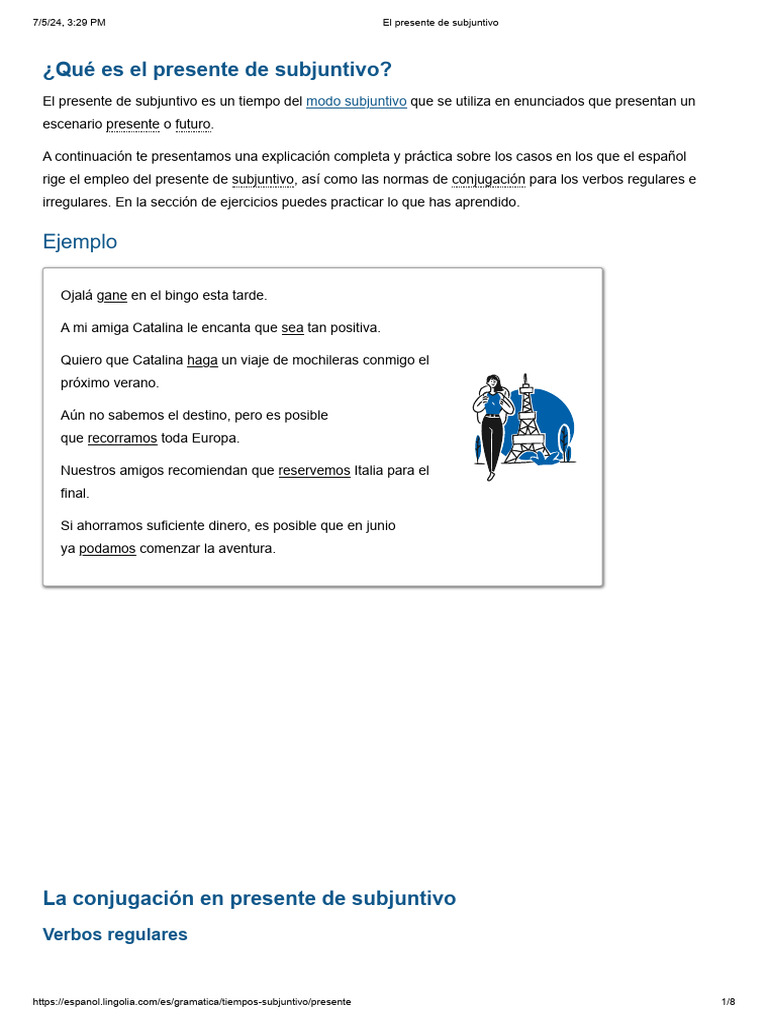 El Presente de Subjuntivo | PDF