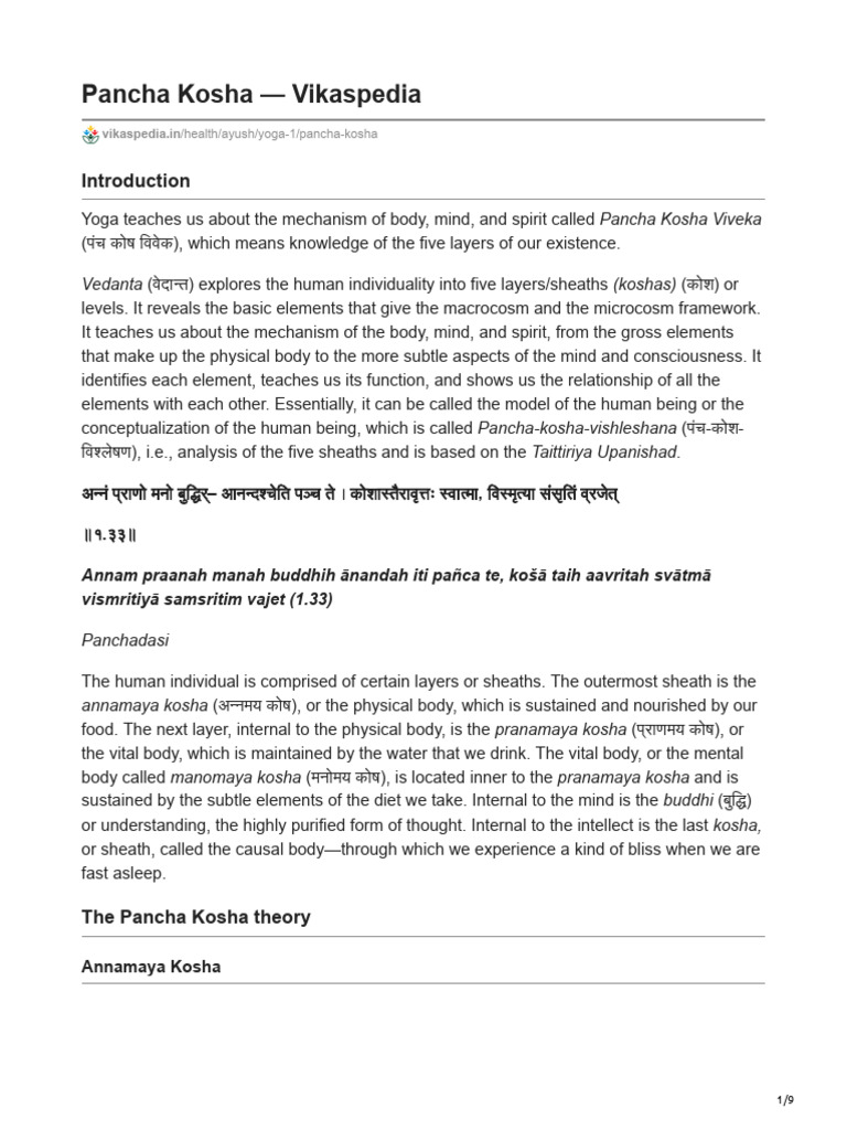 Understanding Pancha Kosha in Yoga | PDF | Prana | Self-Improvement