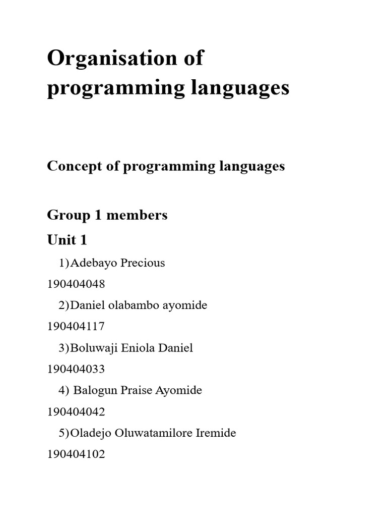 CSC 419 Group 1 | PDF | Object Oriented Programming | Control Flow CSC 419 Group 1 | PDF | Object Oriented Programming | Control Flow