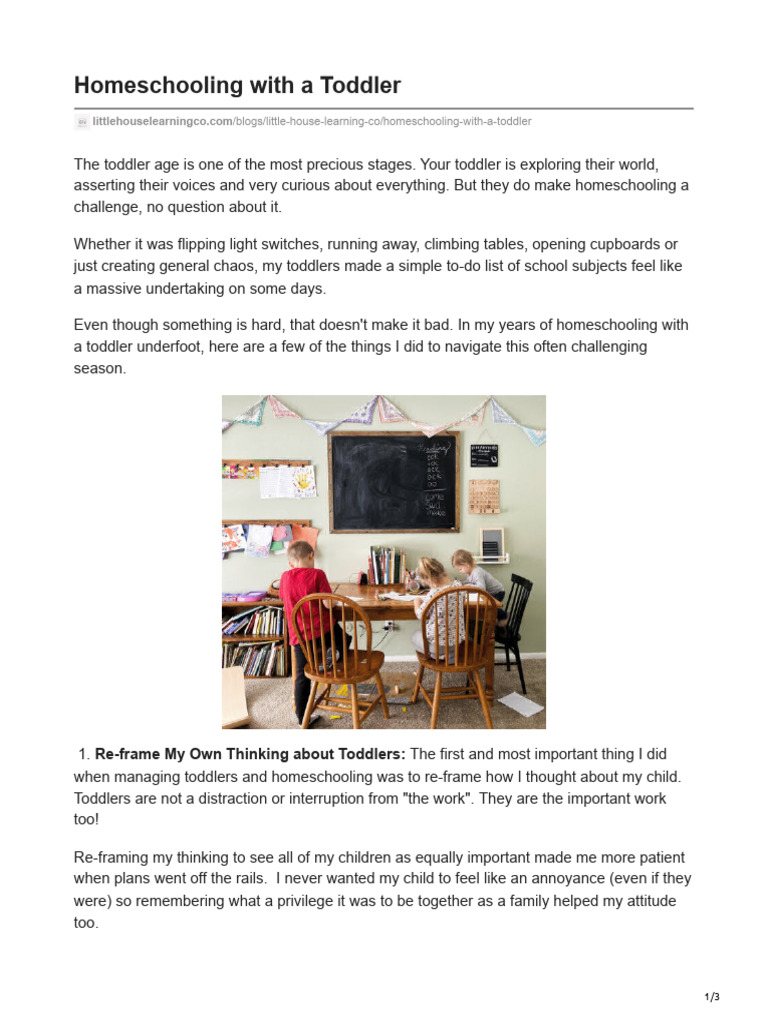 Homeschooling With A Toddler | PDF | Homeschooling | Language Arts ...