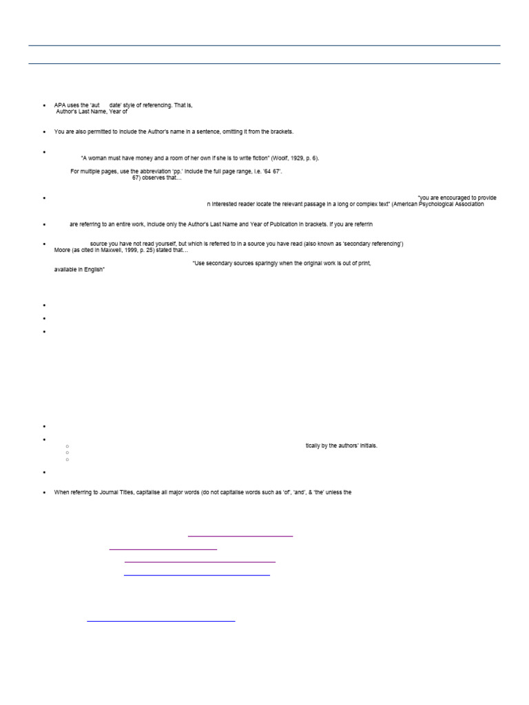 APA Reference Style | PDF | Apa Style | American Psychological Association