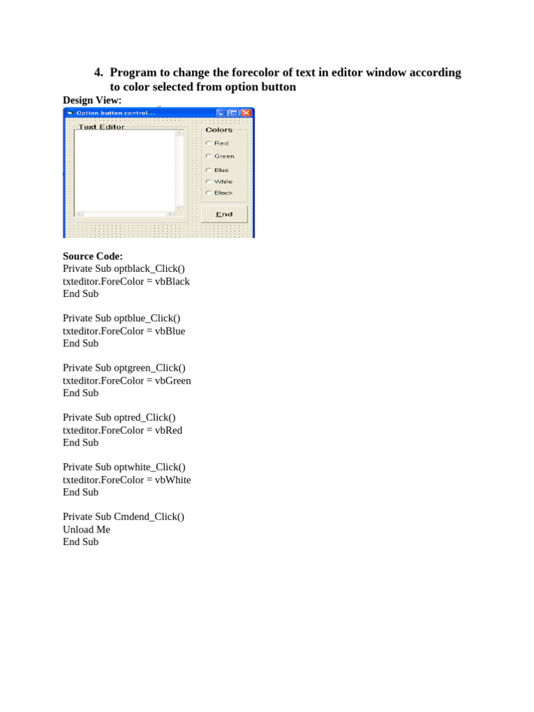 VB_Prog4_optionbuttoncontrol | PDF