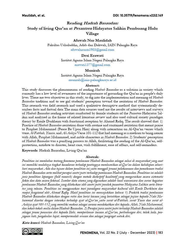 183 196,+Fen,+Vol.+22+No.+2.10 149.+Afuwah,+Reading+Hadrah+Basaudan+ ...
