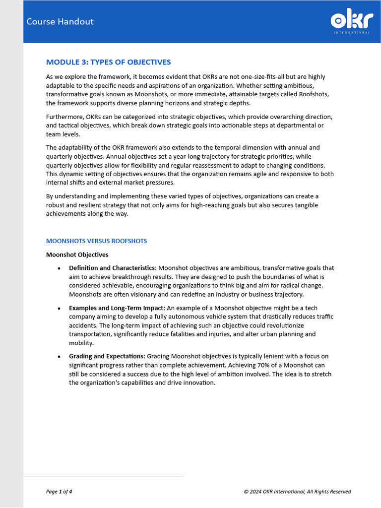 Module 3 - Types of Objectives | PDF