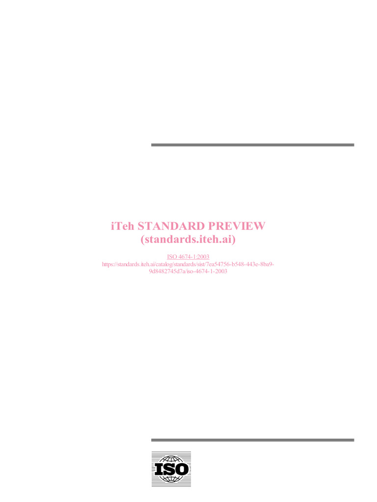 Iso 4674 1 2003 | PDF