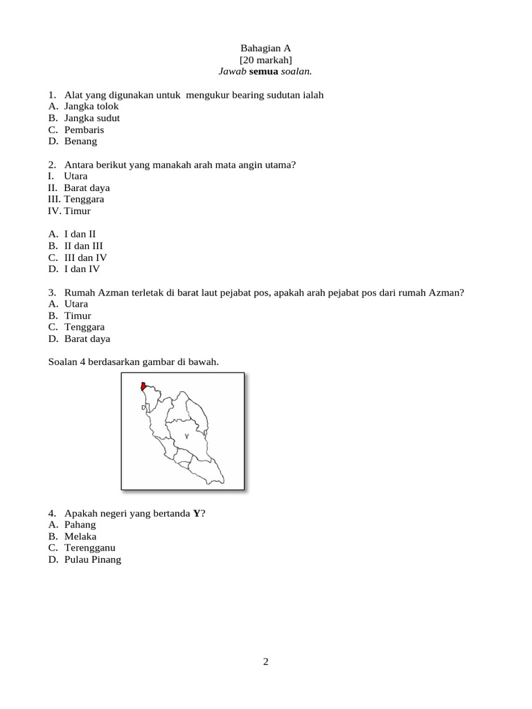Soalan Upsa Geo 2024 T1 | PDF