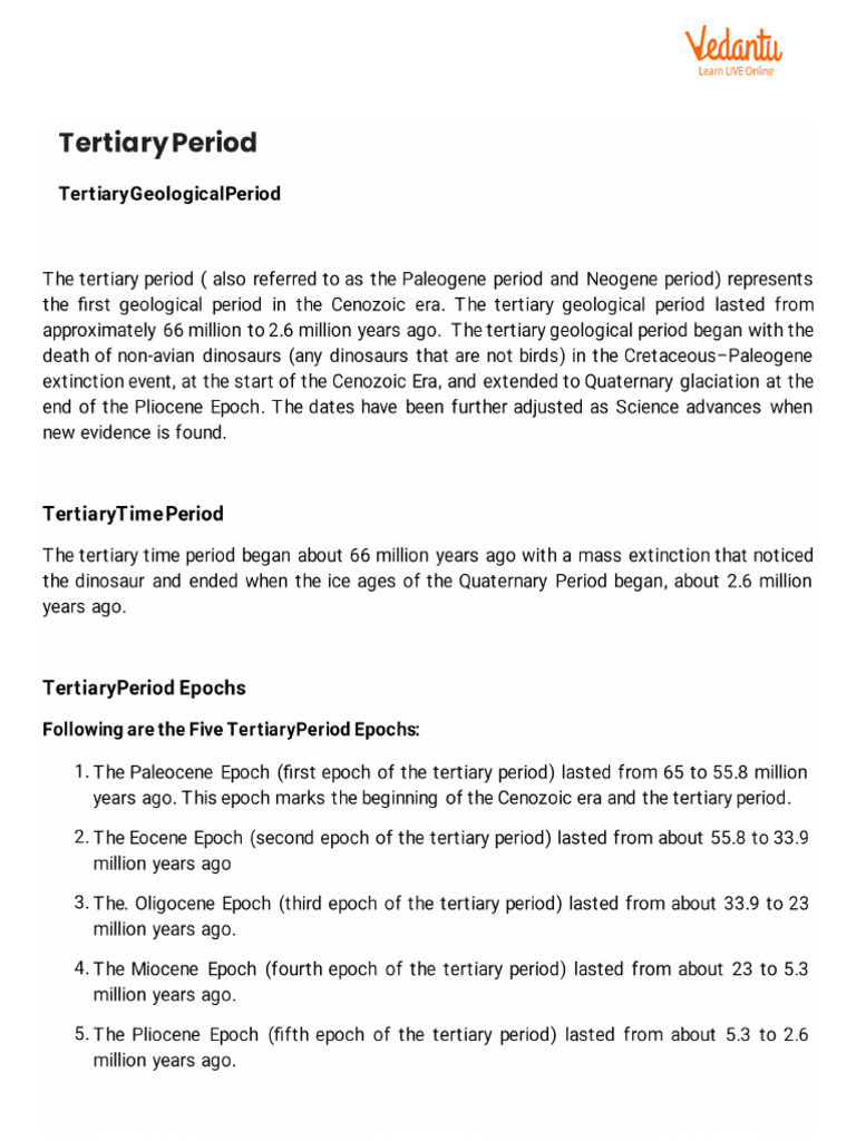 Tertiary Period | PDF