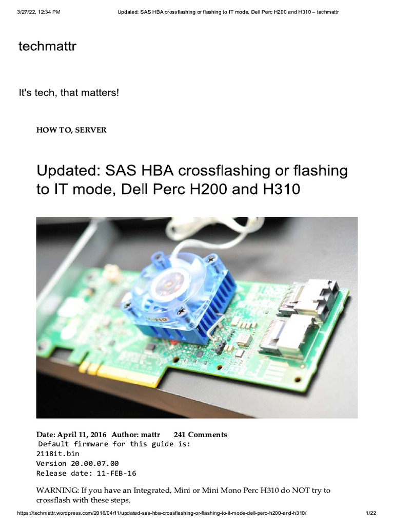 Updated_ SAS HBA Crossflashing or Flash.. | PDF