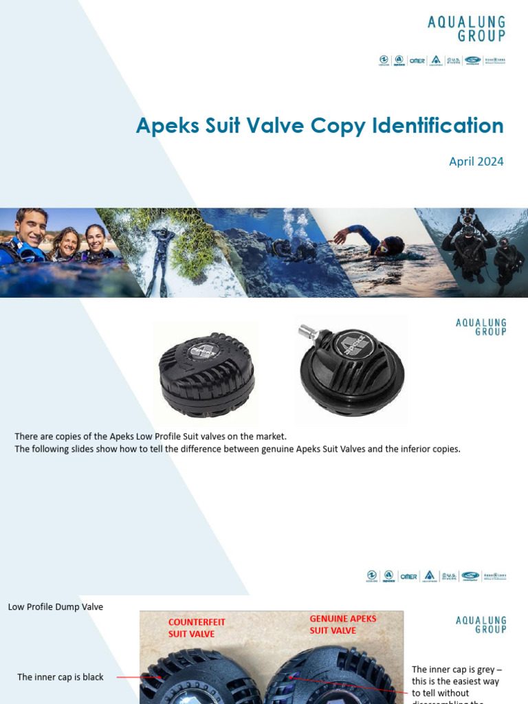 Apeks Suit Valve Counterfeit Identification | PDF | Valve | Equipment