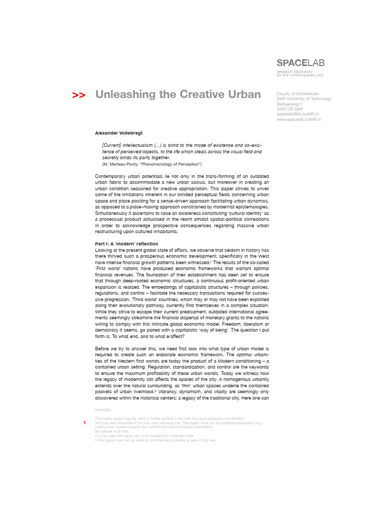 Unleashing The Creative Urban | PDF