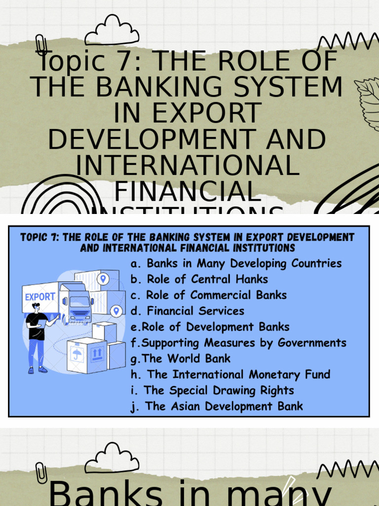 Role of Banking System in Export Development | PDF | Special Drawing ...