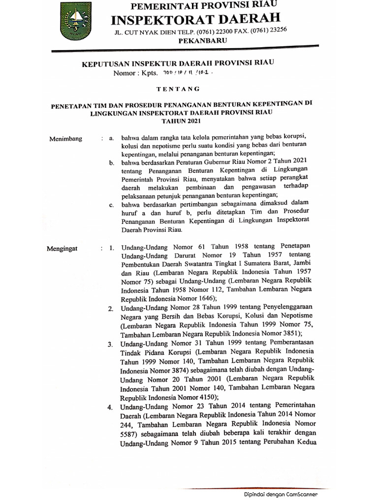 SK Tim Dan Prosedur BK | PDF