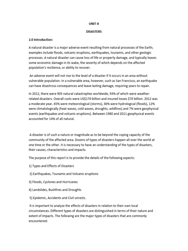 Unit-2 Disaster Management Notes | PDF