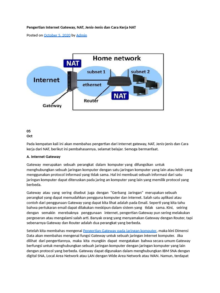 Pengertian Internet Gateway | PDF