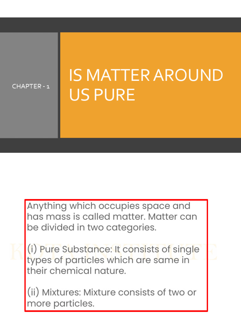 Is matter around us pure PDF | PDF