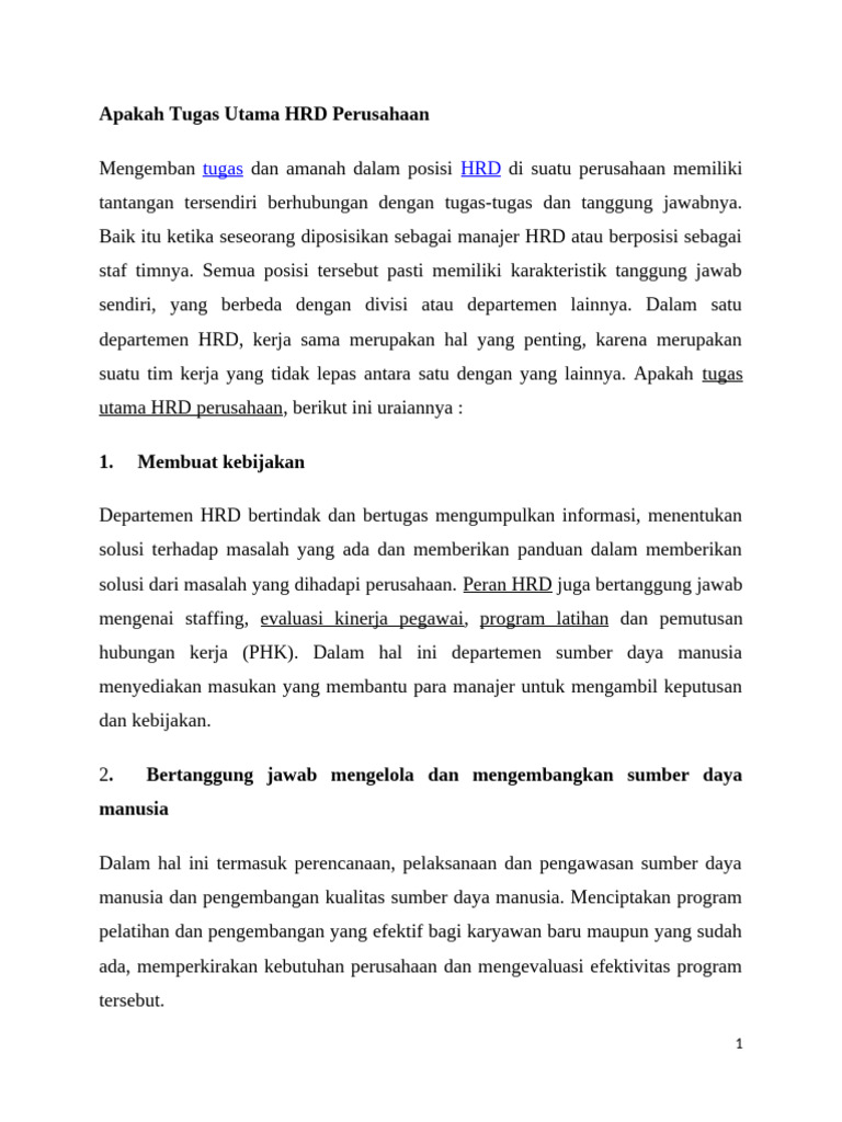 Tugas HRD-GA | PDF