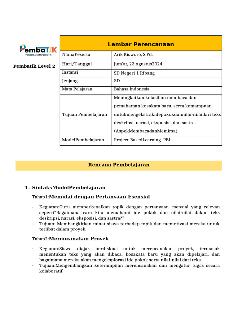 Arik Kisworo Pembatik Level 2 2024 | PDF
