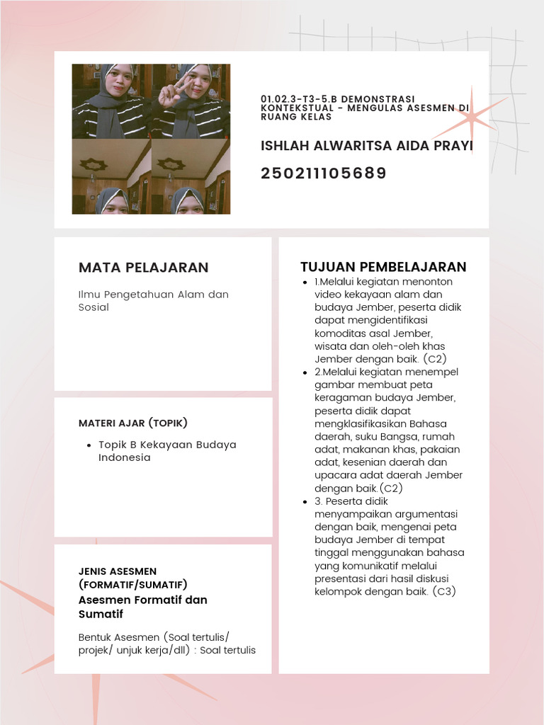 01.02.3-T3-5.b Demonstrasi Kontekstual - Mengulas Asesmen Di Ruang Kelas | PDF