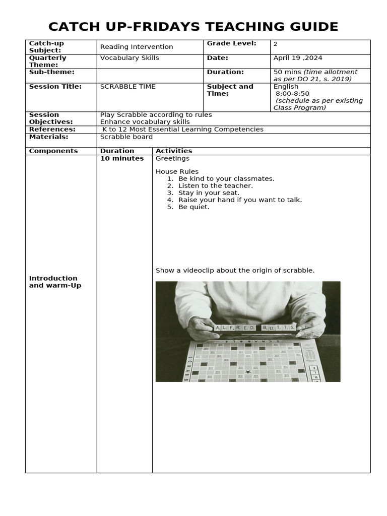 Grade 2 Eng Reading - Catch Up Friday | PDF