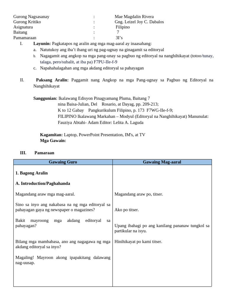 3is Grade 7 Rivera | PDF