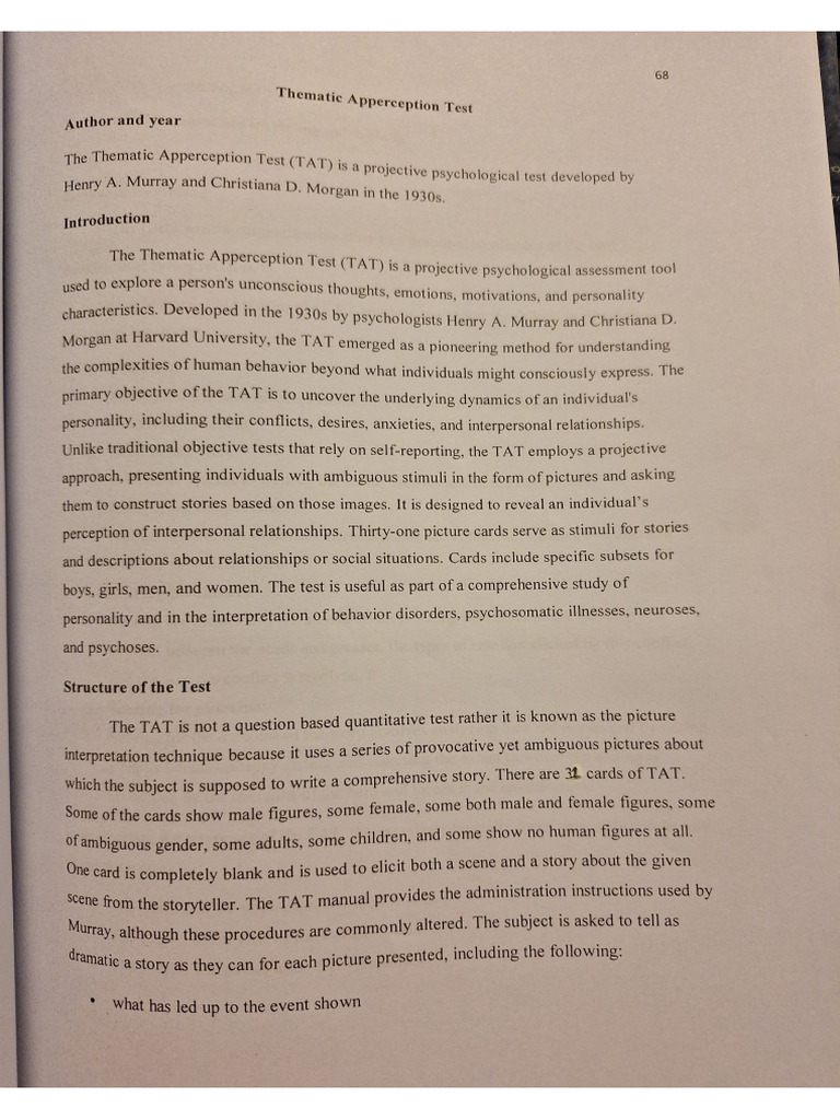 TAT Report Sample | PDF