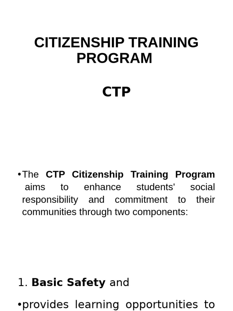 Citizenship Training Program | PDF