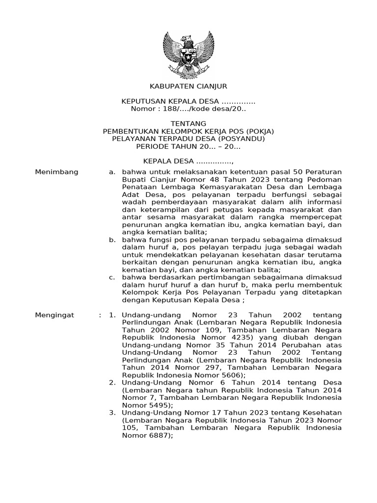 SK Pokja Posyandu | PDF