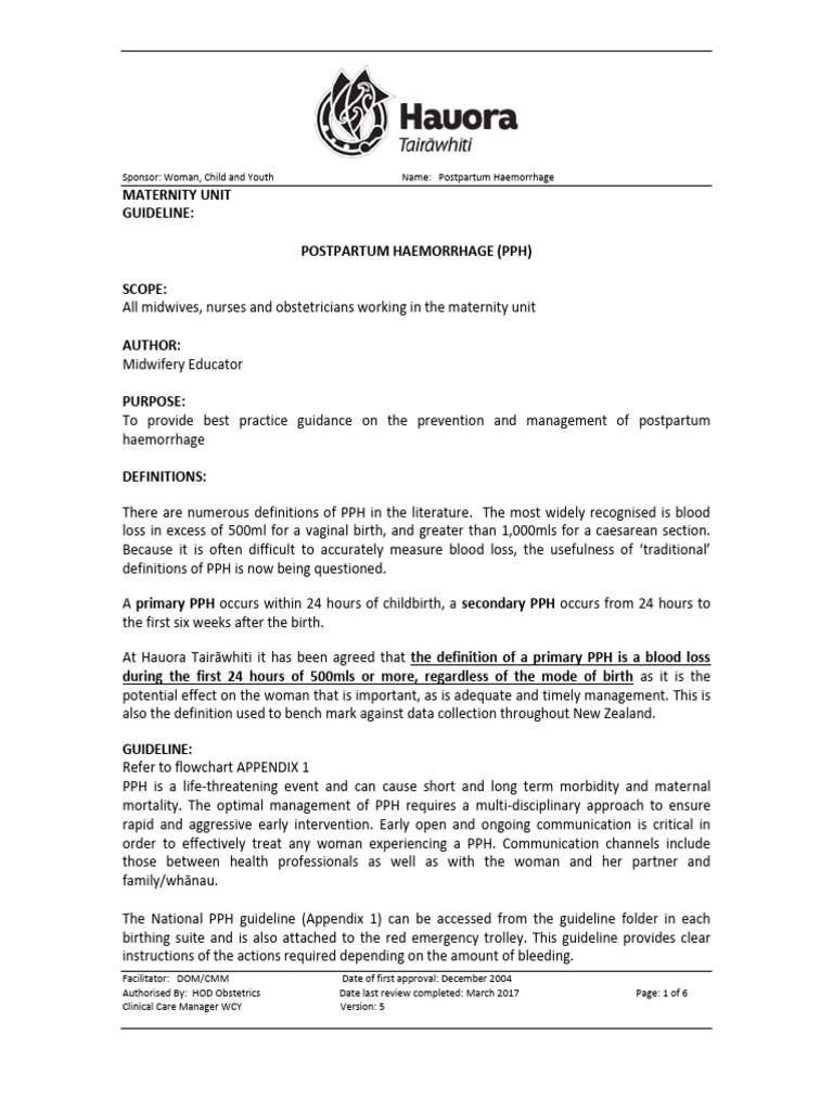 PPH Treatment of | PDF