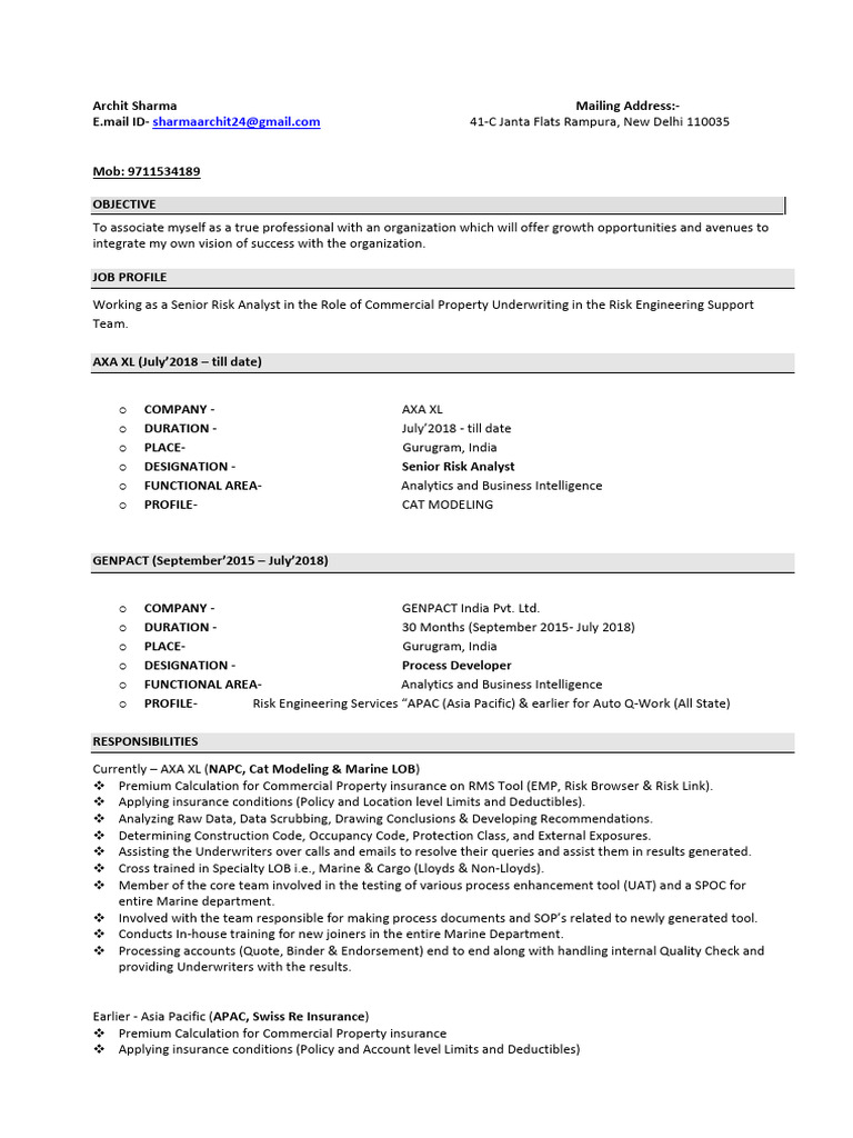 Archit Sharma - Archit Resume | PDF