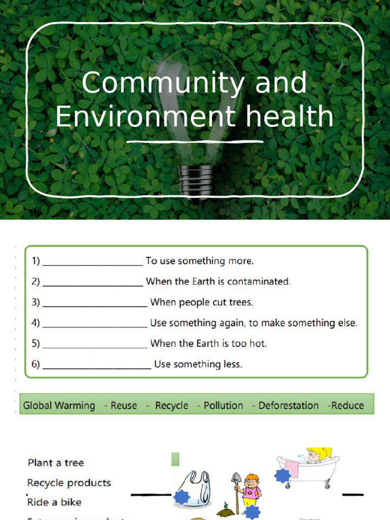 Community and Environmental Health Guide | PDF | Pollution | Science ...