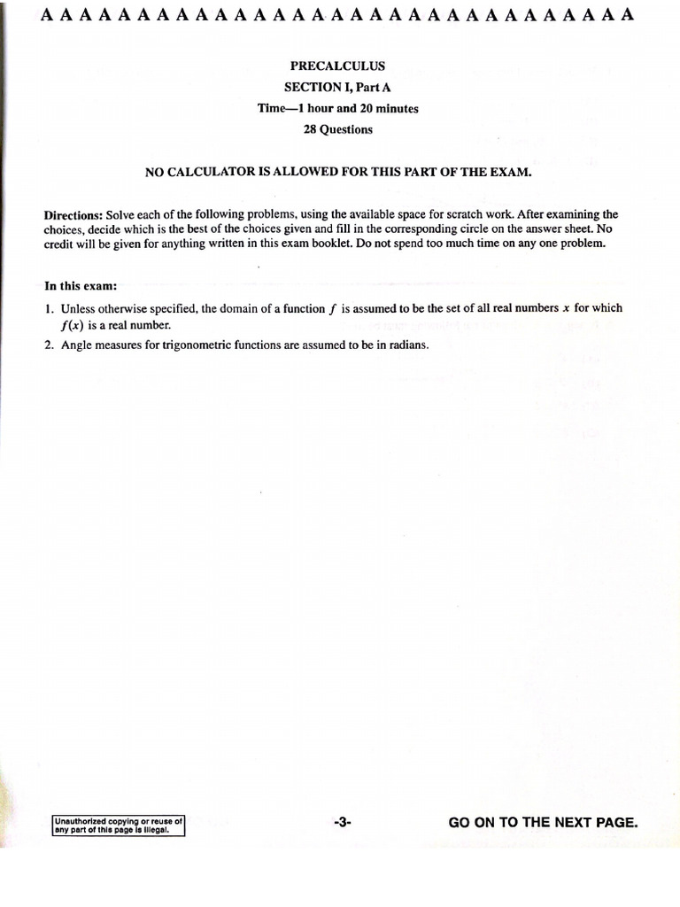 INT AP 2024 - Precal - Unlocked | PDF