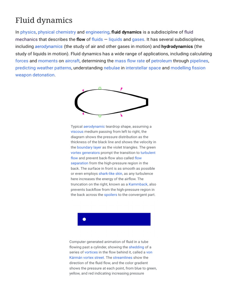 Fluid Dynamics - Wikipedia | PDF