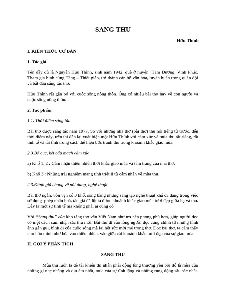 SANG THU | PDF