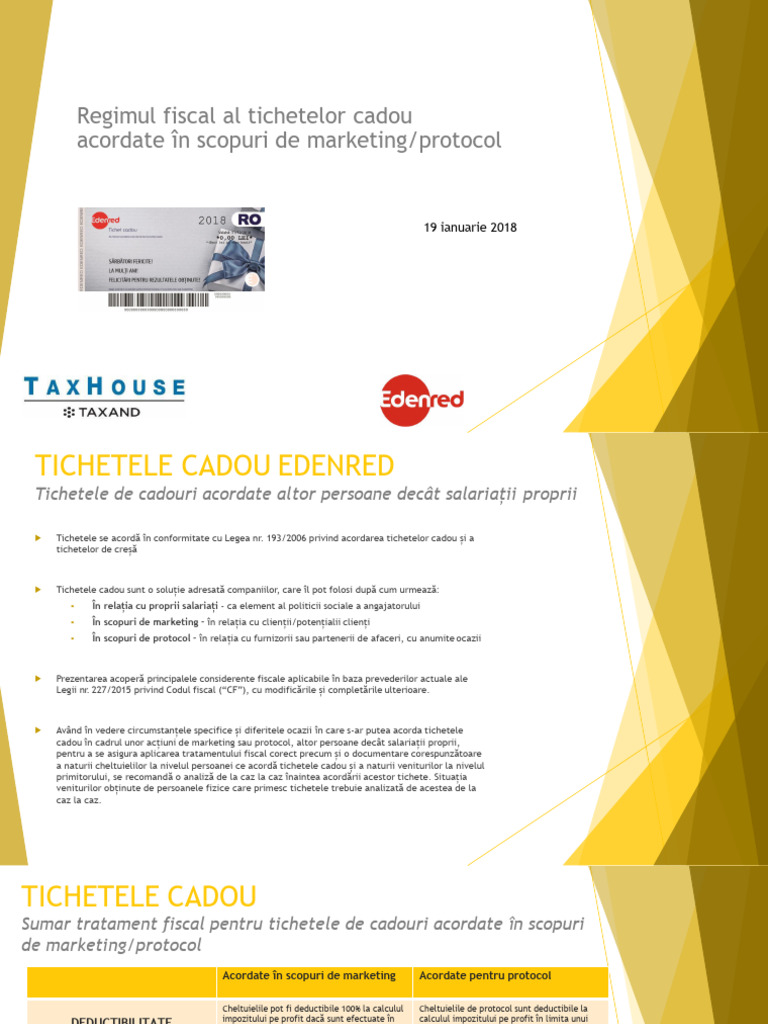 TaxHouse - Edenred - Tichete Cadou Pentru Parteneri | PDF