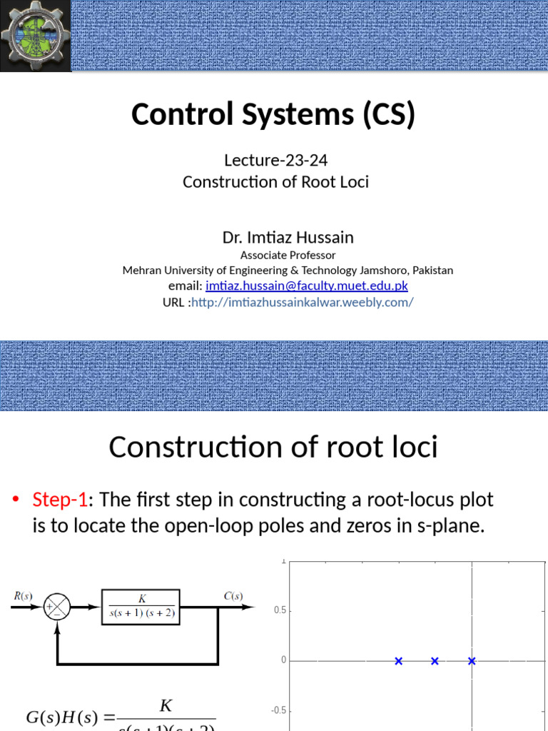Lecture 23-24 Construction of Root Loci | PDF