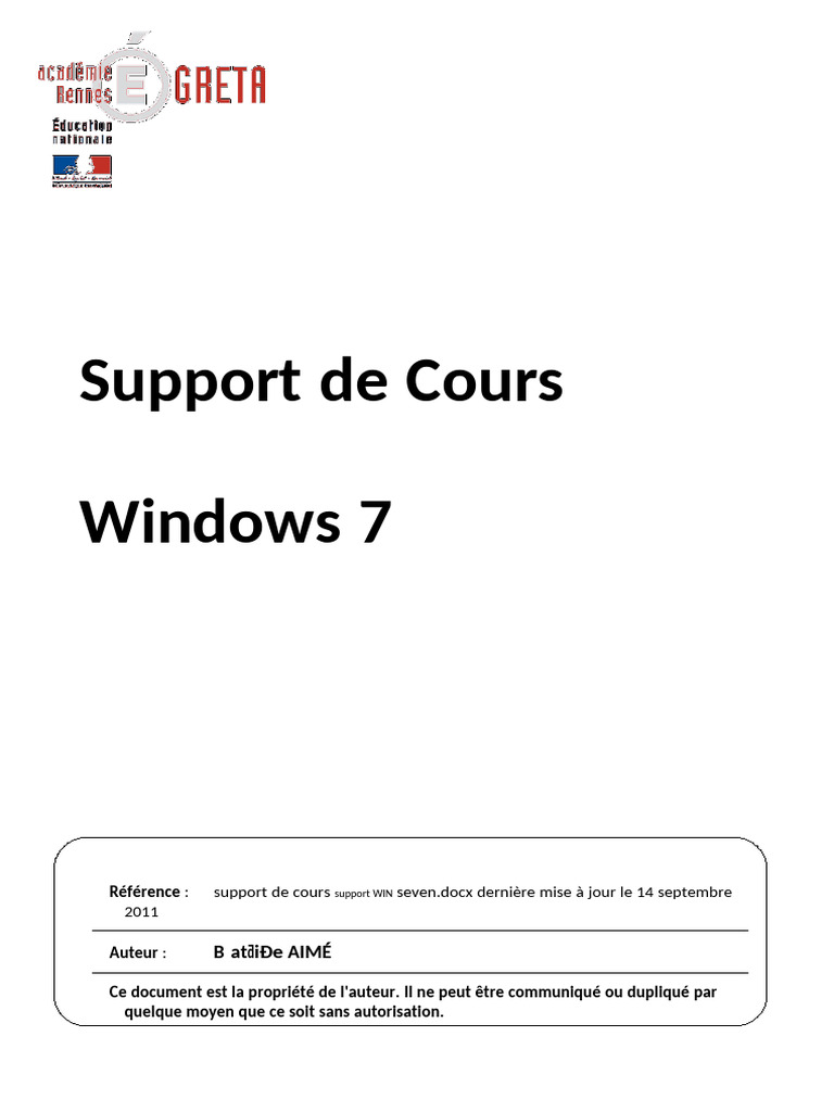 0369 Support Formation Windows7 | PDF