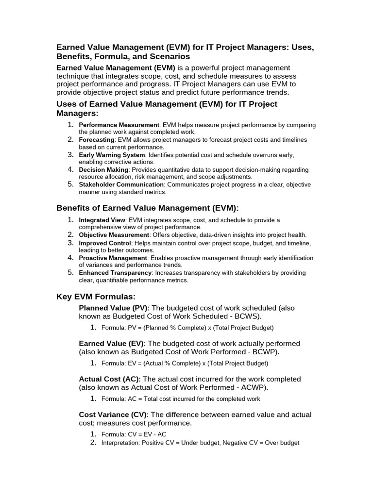 Earned Value Management | PDF | Business | Finance & Money Management