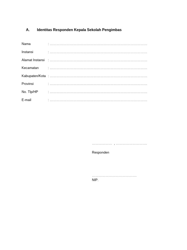 Template Biodata Responden | PDF